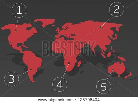 Red World Map Vector & Photo (Free Trial) | Bigstock