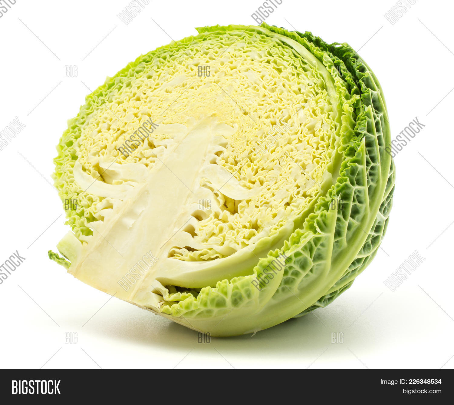 One Savoy Cabbage Half Image & Photo (Free Trial) | Bigstock