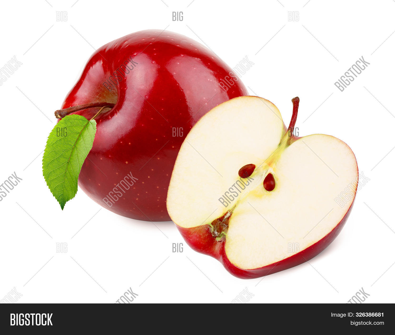 Red Apple Apple Half Image & Photo (Free Trial) | Bigstock