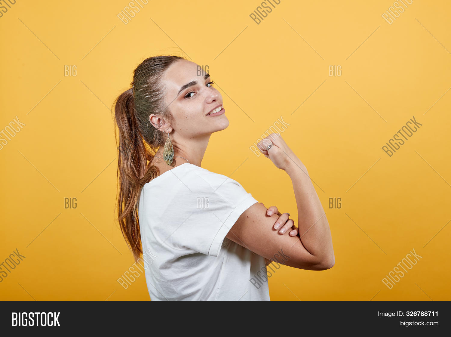 Girl Touching Bicep Image & Photo (Free Trial) | Bigstock