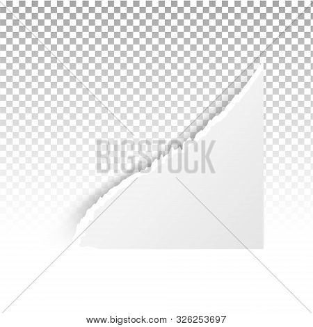 Torn Paper Holes. Hole In The Sheet Of Paper On A Transparent ...