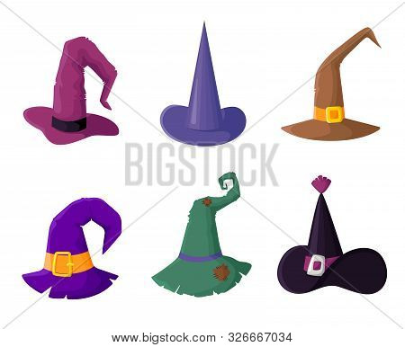 Set Cute Witches Hats Vector & Photo (Free Trial) | Bigstock