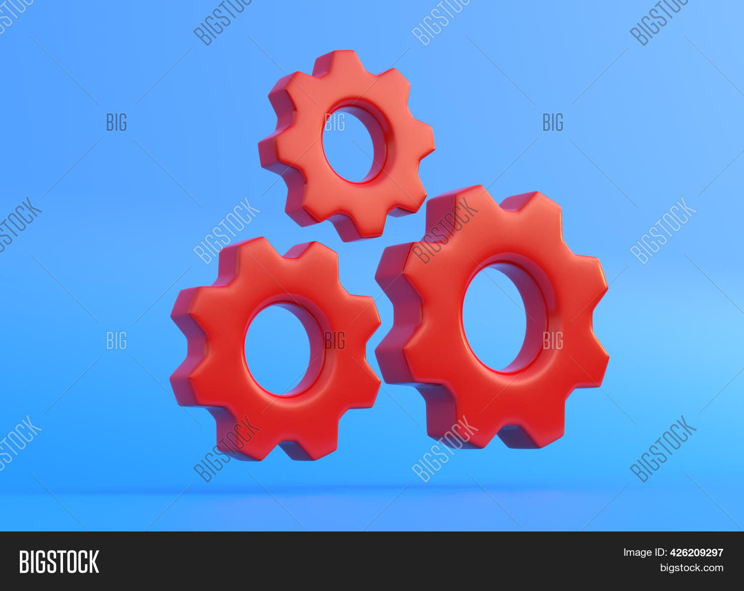 Red Gears On Blue Image & Photo (Free Trial) | Bigstock