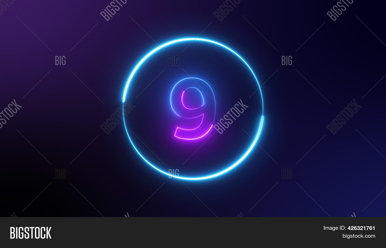 Number 9 Glowing Dark Image & Photo (Free Trial) | Bigstock