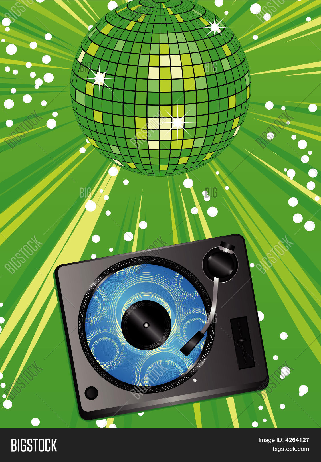 Disco Ball Turntable Vector & Photo (Free Trial) | Bigstock