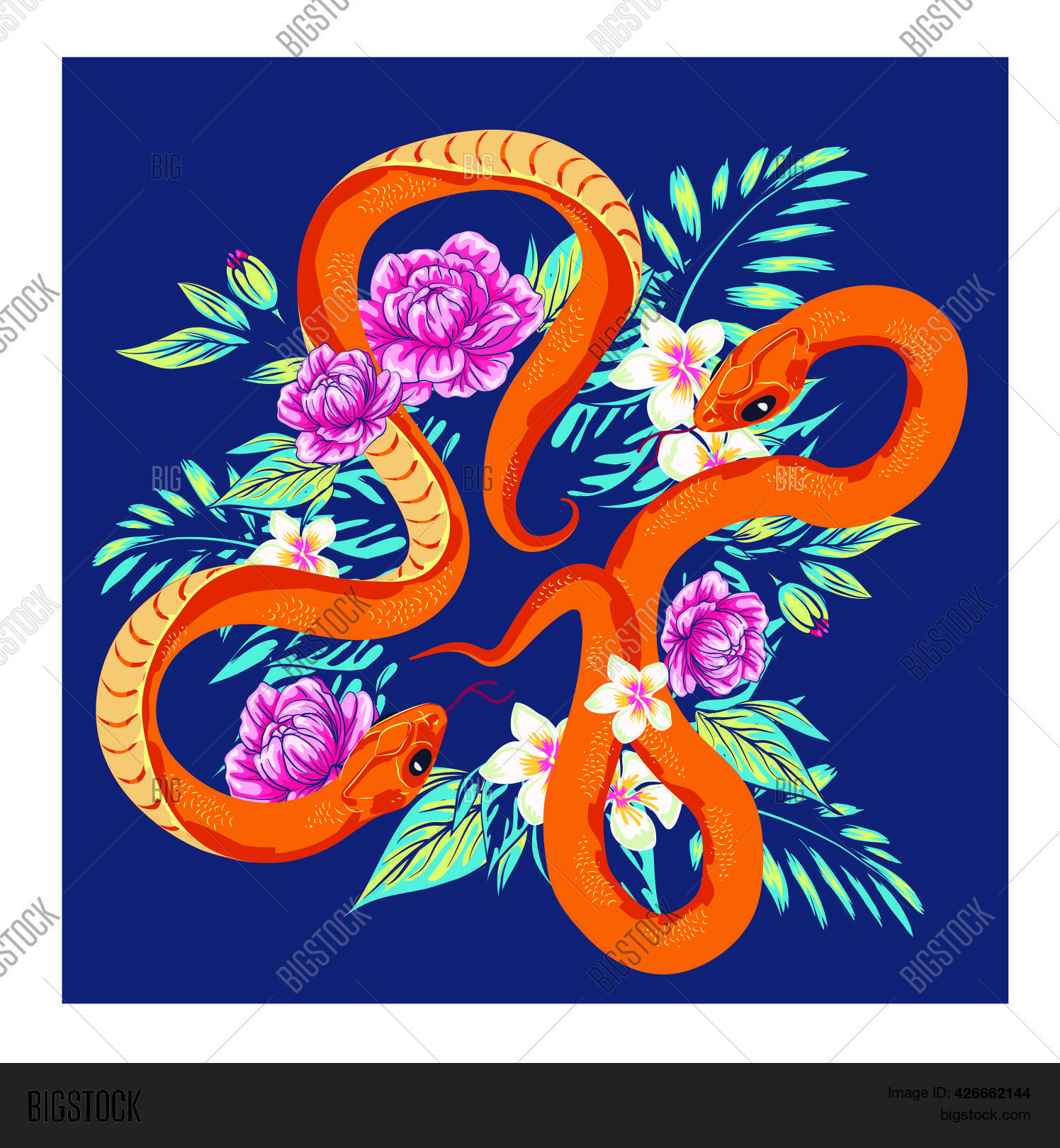 Snake Vector Flower Vector & Photo (Free Trial) | Bigstock