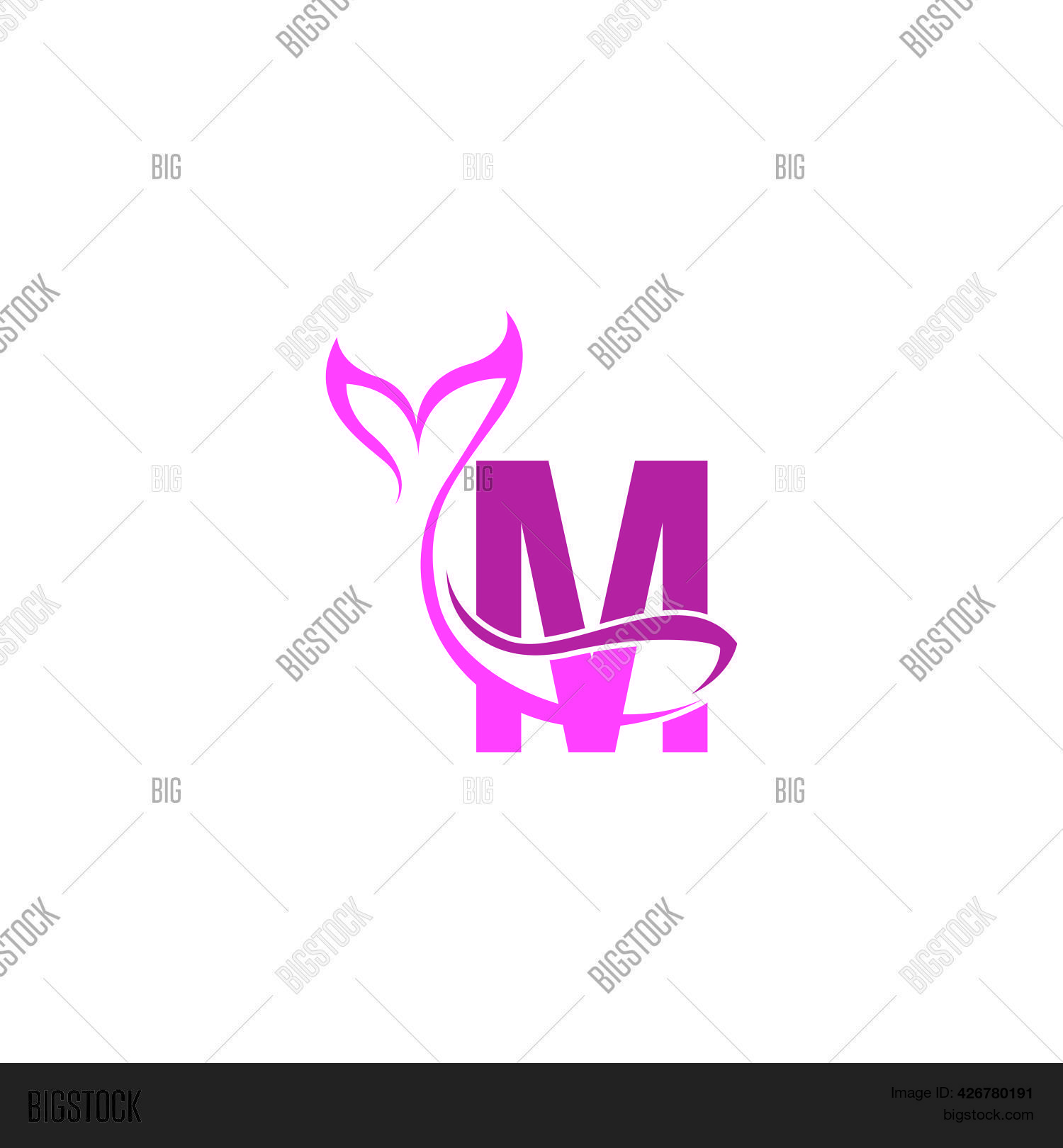 Letter M Mermaid Tail Vector & Photo (Free Trial) | Bigstock