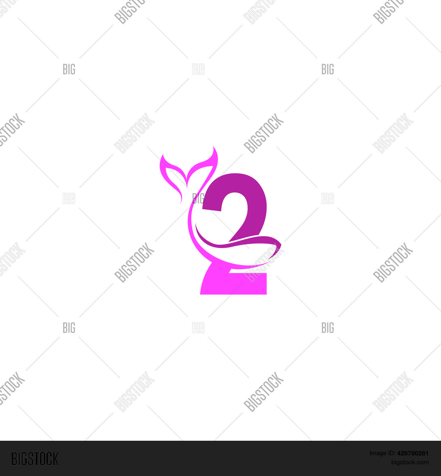 Number 2 Mermaid Tail Vector & Photo (Free Trial) | Bigstock