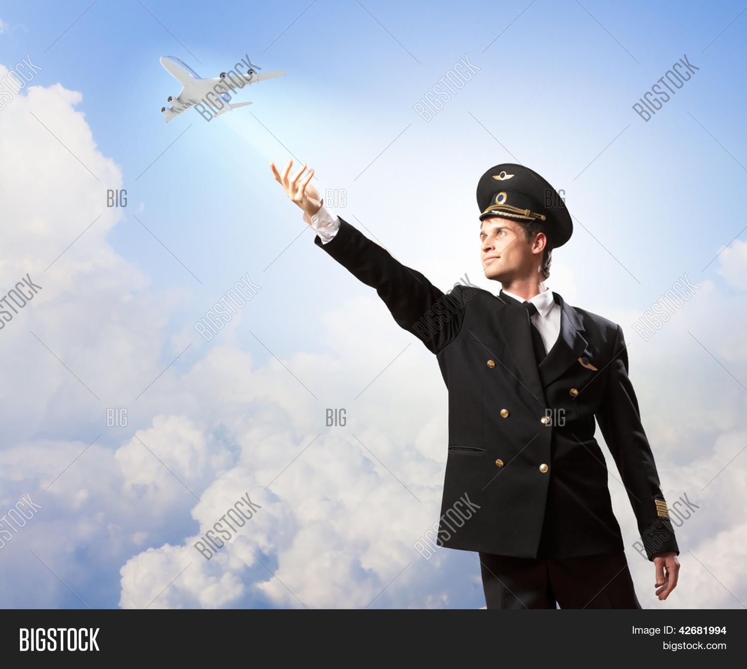 Image Pilot Touching Image & Photo (Free Trial) | Bigstock