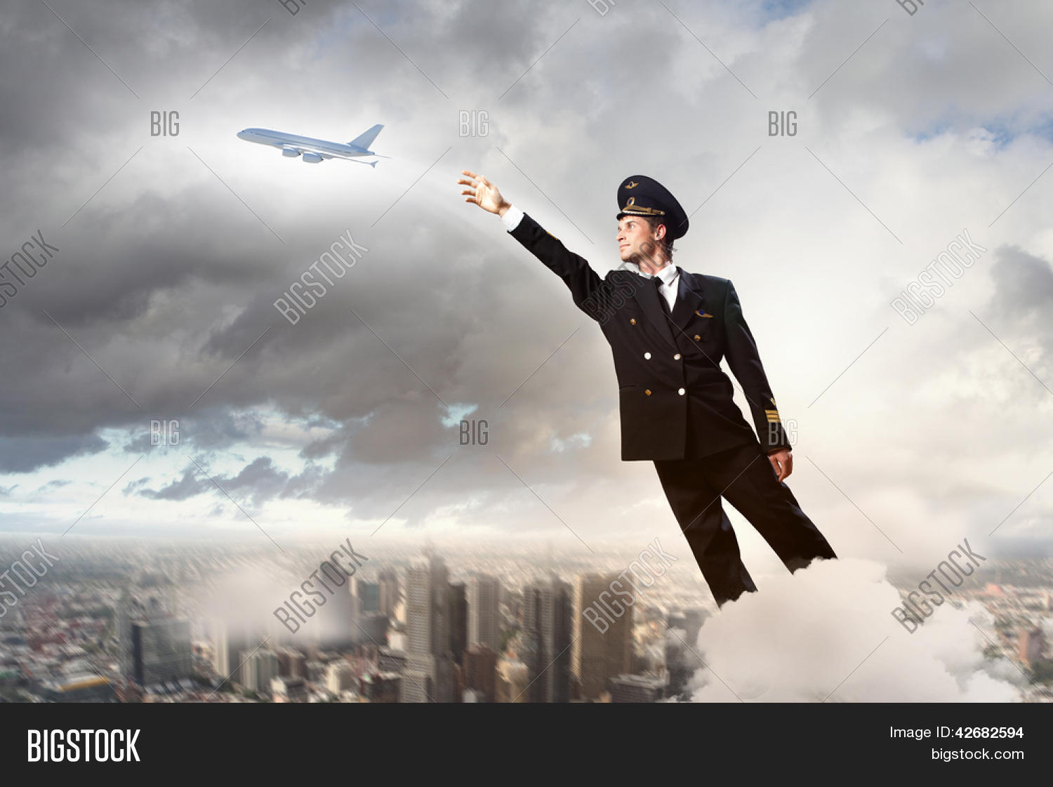 Image Pilot Touching Image & Photo (Free Trial) | Bigstock