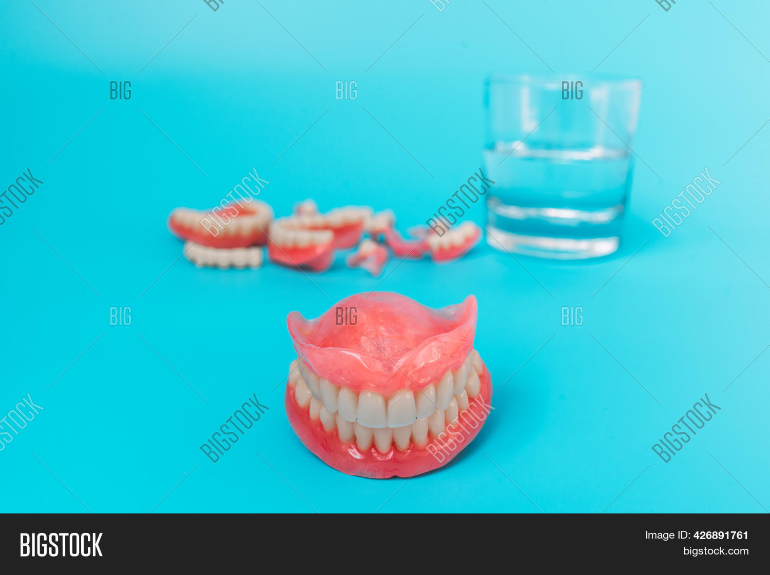 Dentures On Blue Image & Photo (Free Trial) | Bigstock