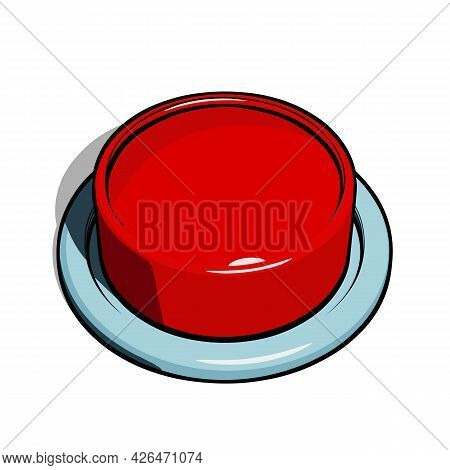 Big Red Push Button Vector & Photo (Free Trial) | Bigstock