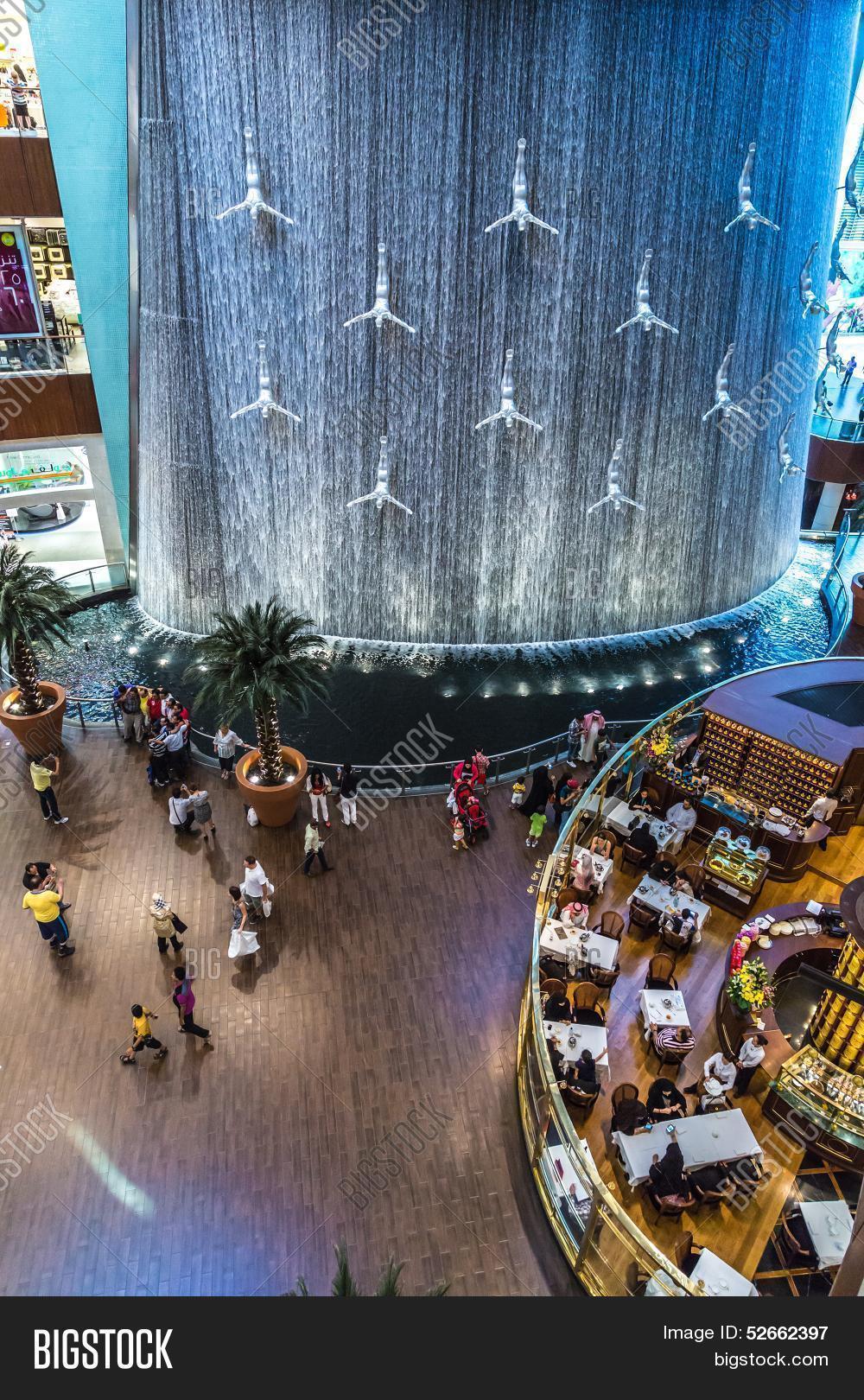 Waterfall Dubai Mall Image & Photo (Free Trial) | Bigstock