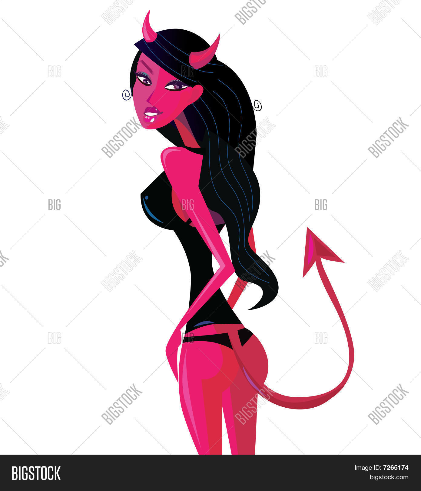 Cartoon Retro Devil Vector & Photo (Free Trial) | Bigstock