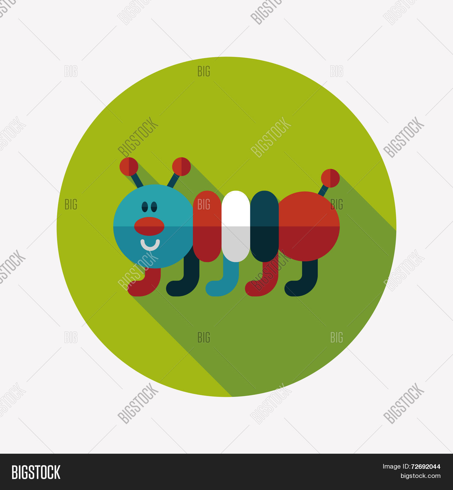 Caterpillar Flat Icon Vector & Photo (Free Trial) | Bigstock