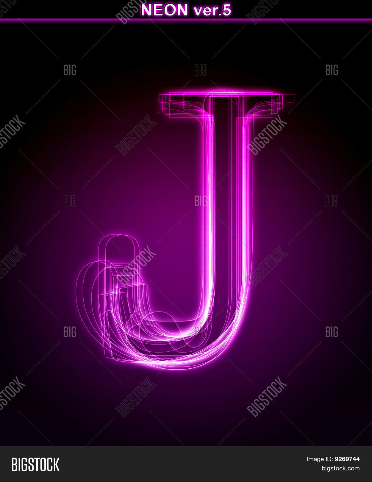 Glowing Neon Letter J Image & Photo (Free Trial) | Bigstock