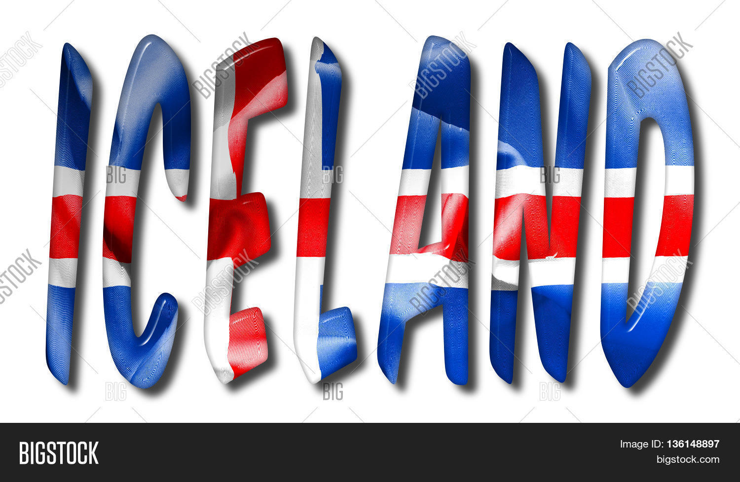 Iceland Word Bevelled Image & Photo (Free Trial) | Bigstock