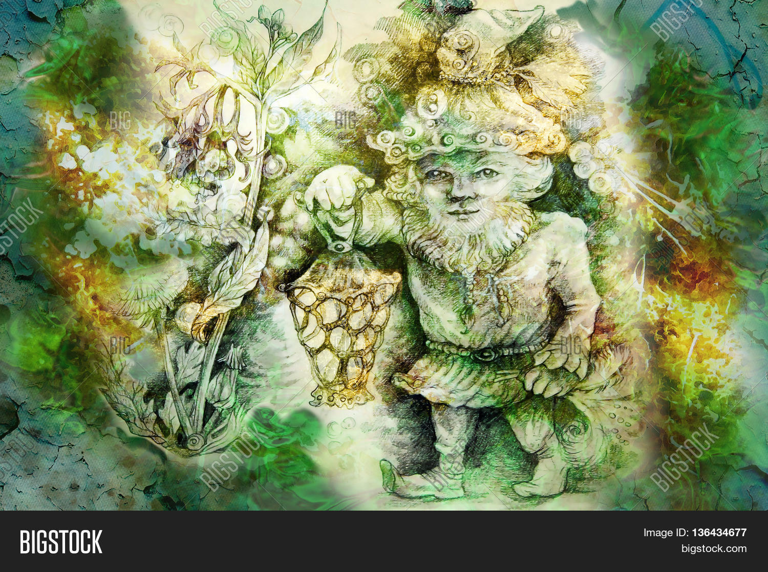 Drawing Garden Dwarf Image & Photo (Free Trial) | Bigstock
