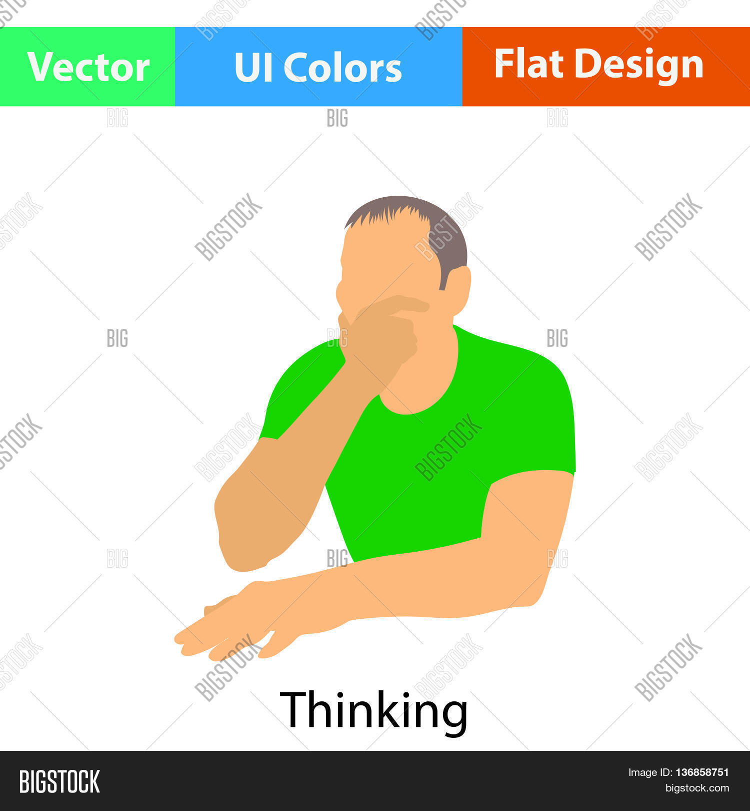 Thinking Man Icon Vector & Photo (Free Trial) | Bigstock