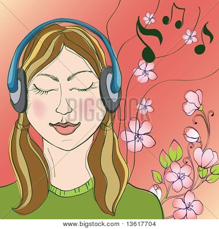 Girl Music Vector & Photo (Free Trial) | Bigstock