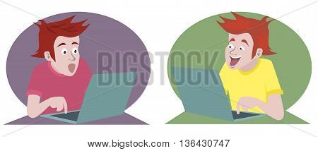 Computer Emotions Vector & Photo (Free Trial) | Bigstock