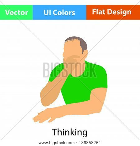 Thinking Man Icon Vector & Photo (Free Trial) | Bigstock
