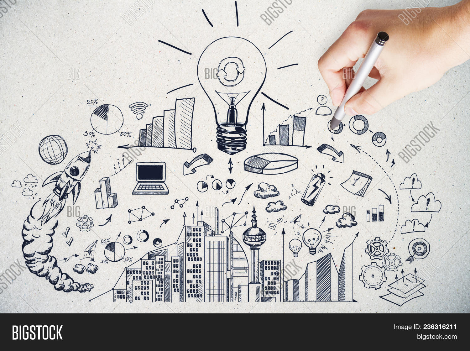 Hand Drawing Business Image & Photo (Free Trial) | Bigstock