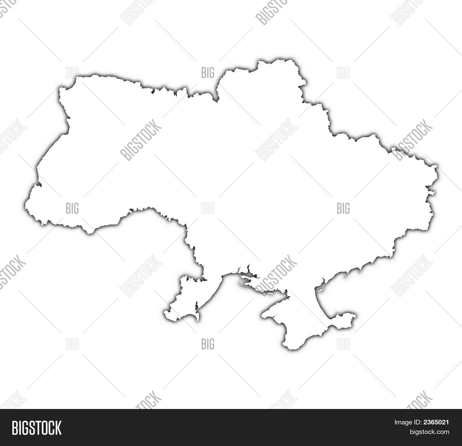 Ukraine Outline Map Image & Photo (Free Trial) | Bigstock