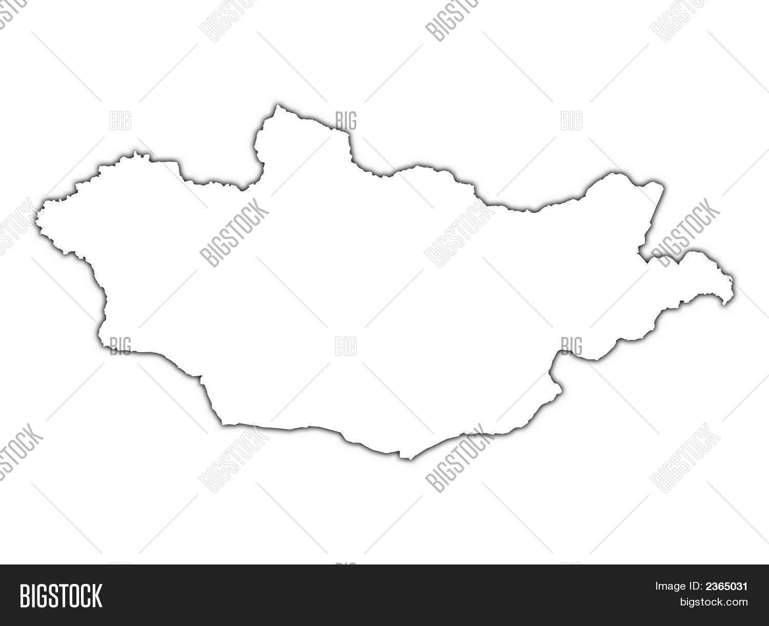 Mongolia Outline Map Image & Photo (Free Trial) | Bigstock
