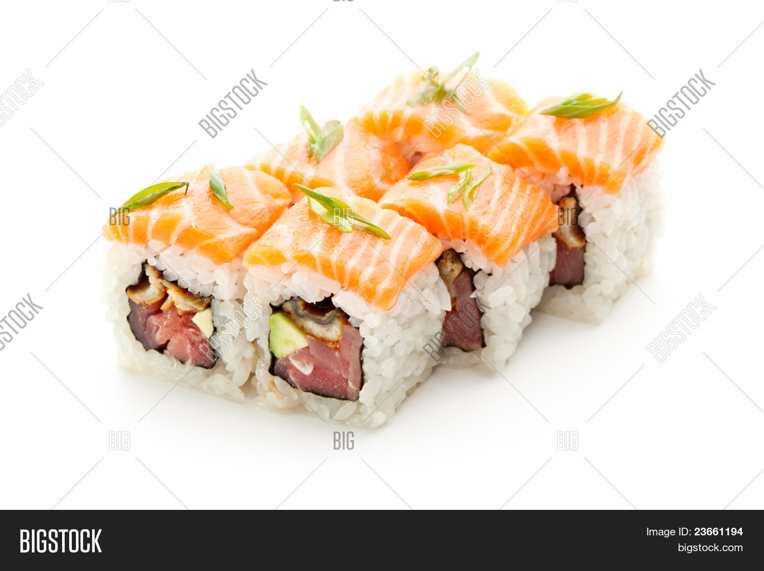 Fish Maki Sushi - Roll Image & Photo (Free Trial) | Bigstock