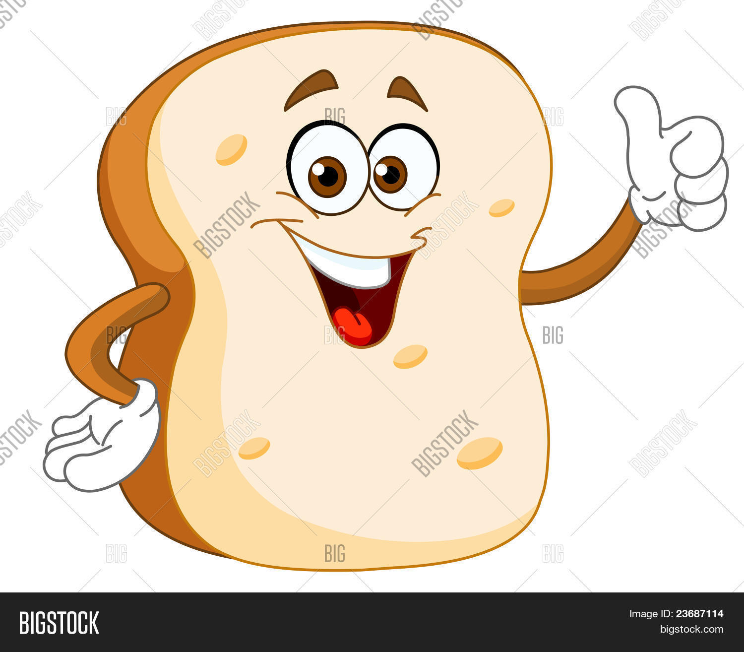 Bread Slice Cartoon Vector & Photo (Free Trial) | Bigstock