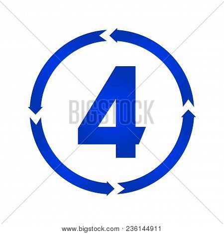 Number 4 Sign Turn Vector & Photo (Free Trial) | Bigstock