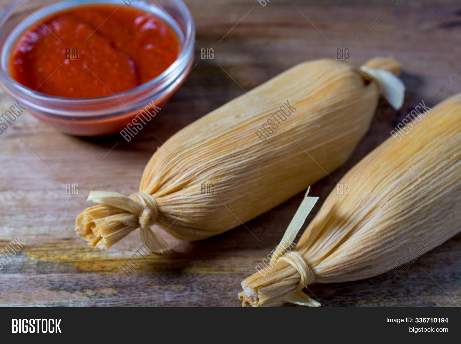 Two Tamales On Wooden Image & Photo (Free Trial) | Bigstock