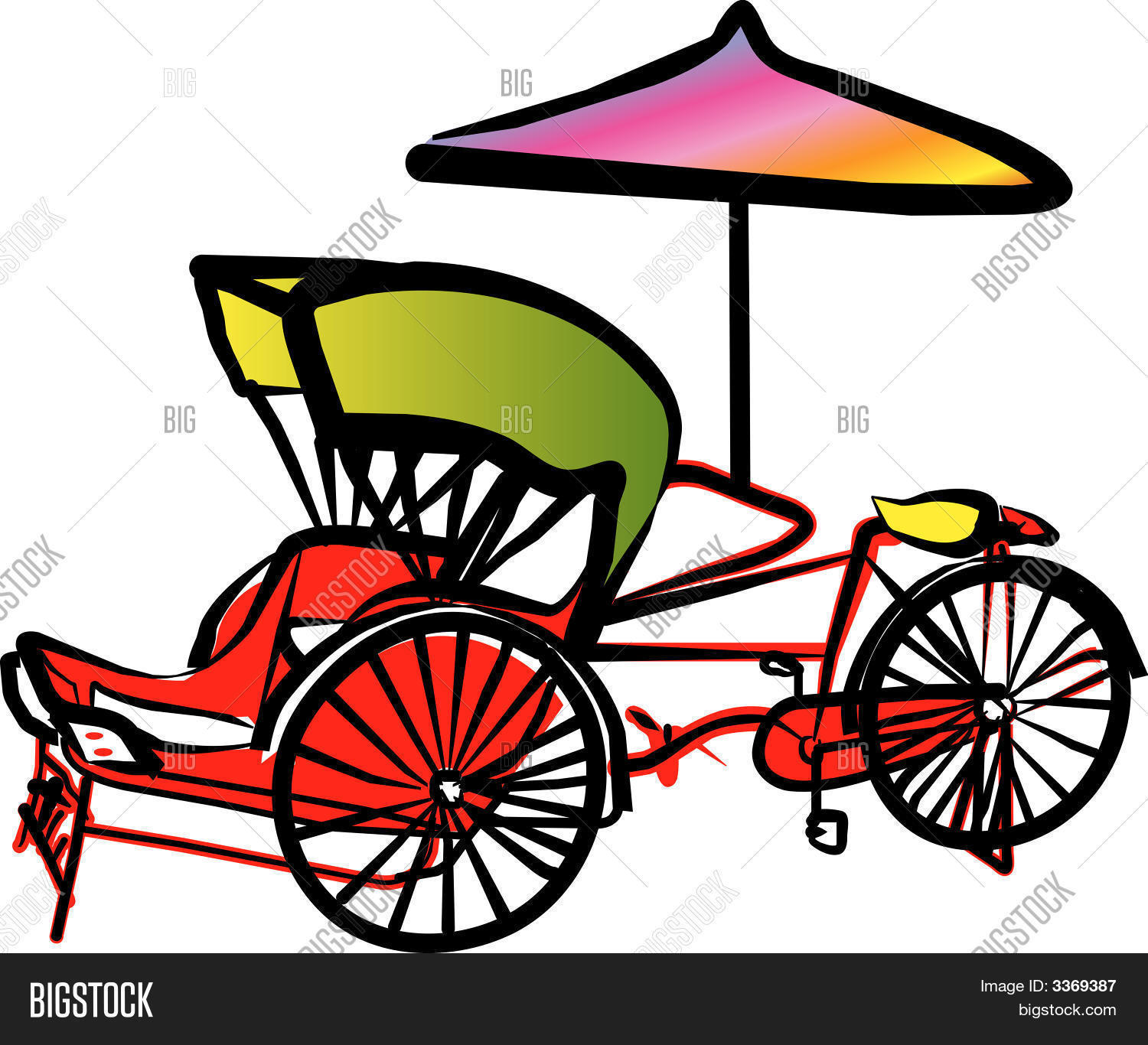 Trishaw Vector & Photo (Free Trial) | Bigstock