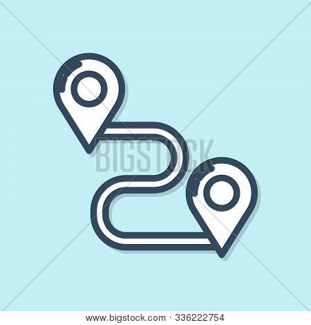Blue Line Route Vector & Photo (Free Trial) | Bigstock