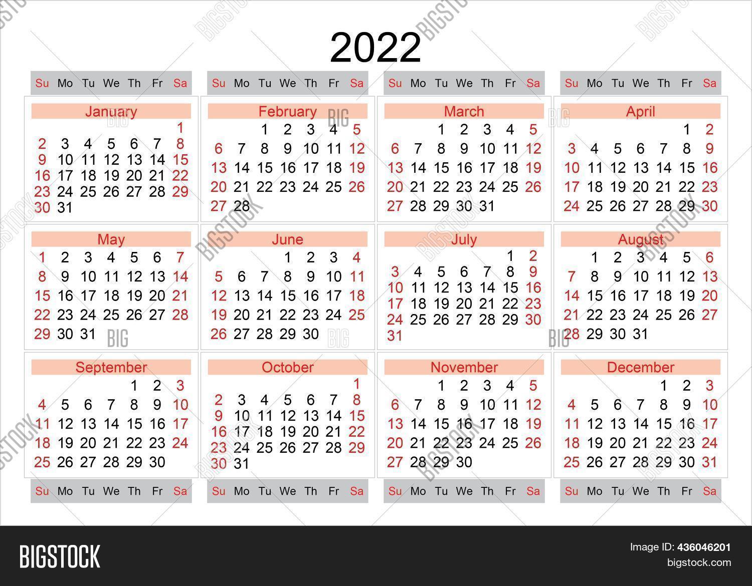 Simple Flat Calendar Image & Photo (Free Trial) | Bigstock