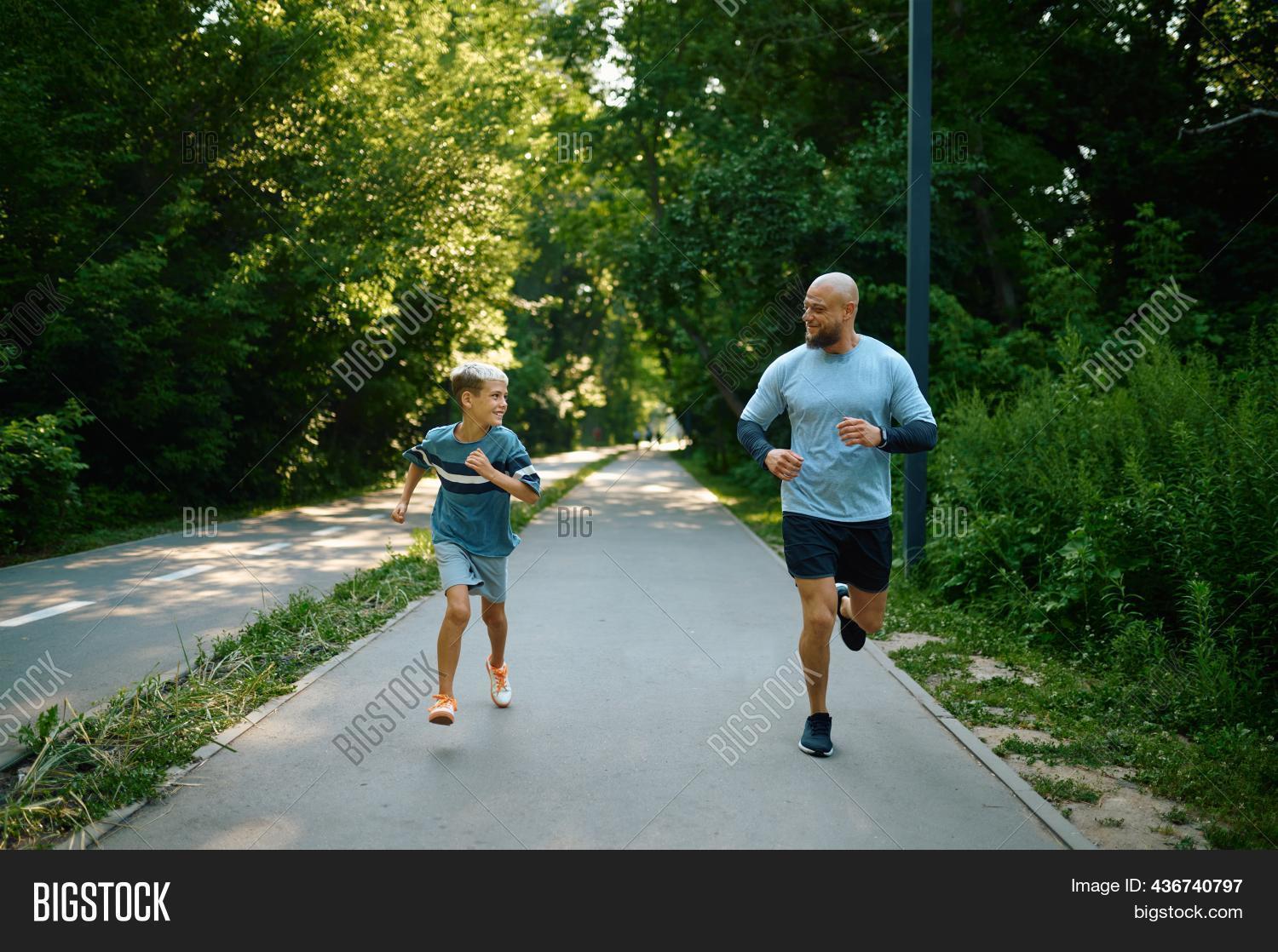 Father Son Running On Image & Photo (Free Trial) | Bigstock