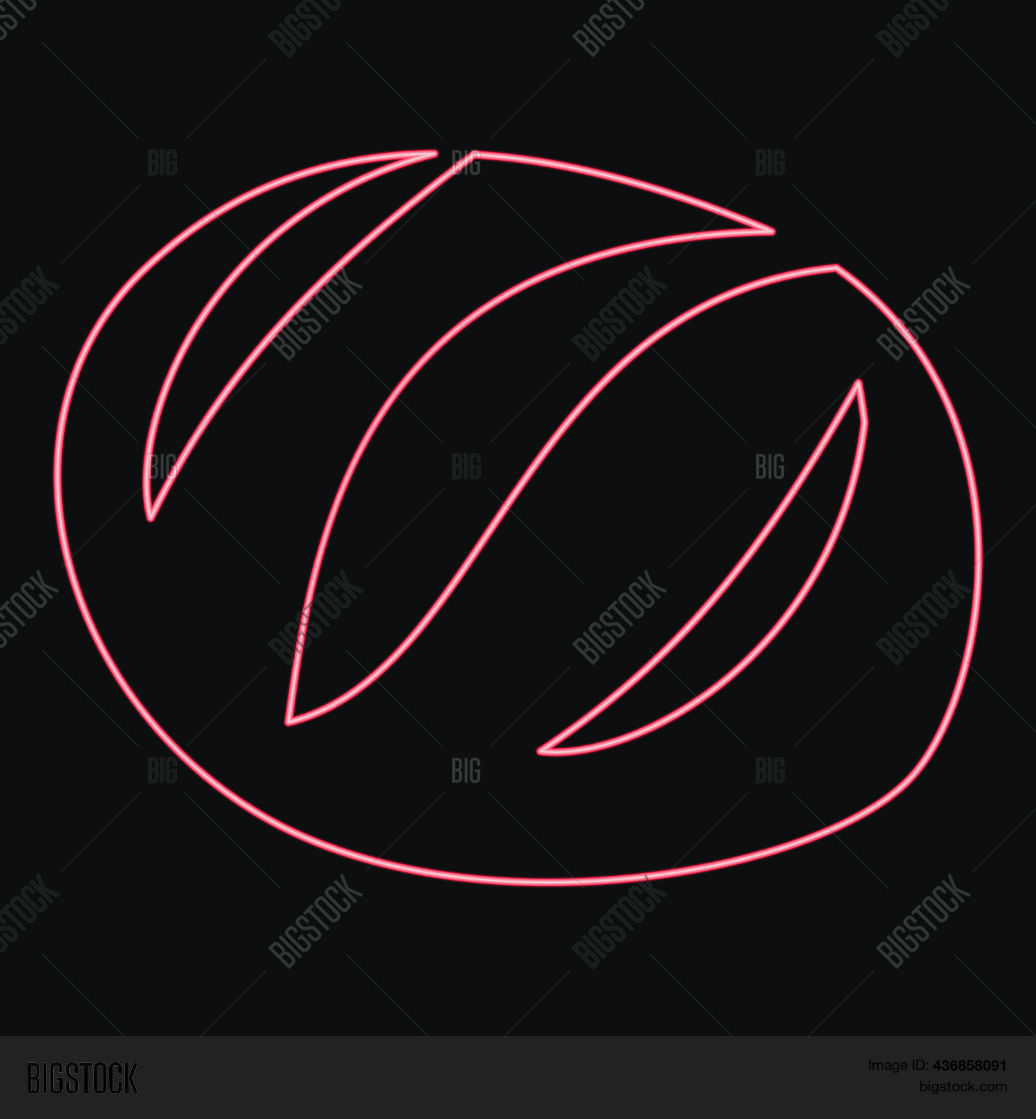 Neon Bread Icon Black Vector & Photo (Free Trial) | Bigstock