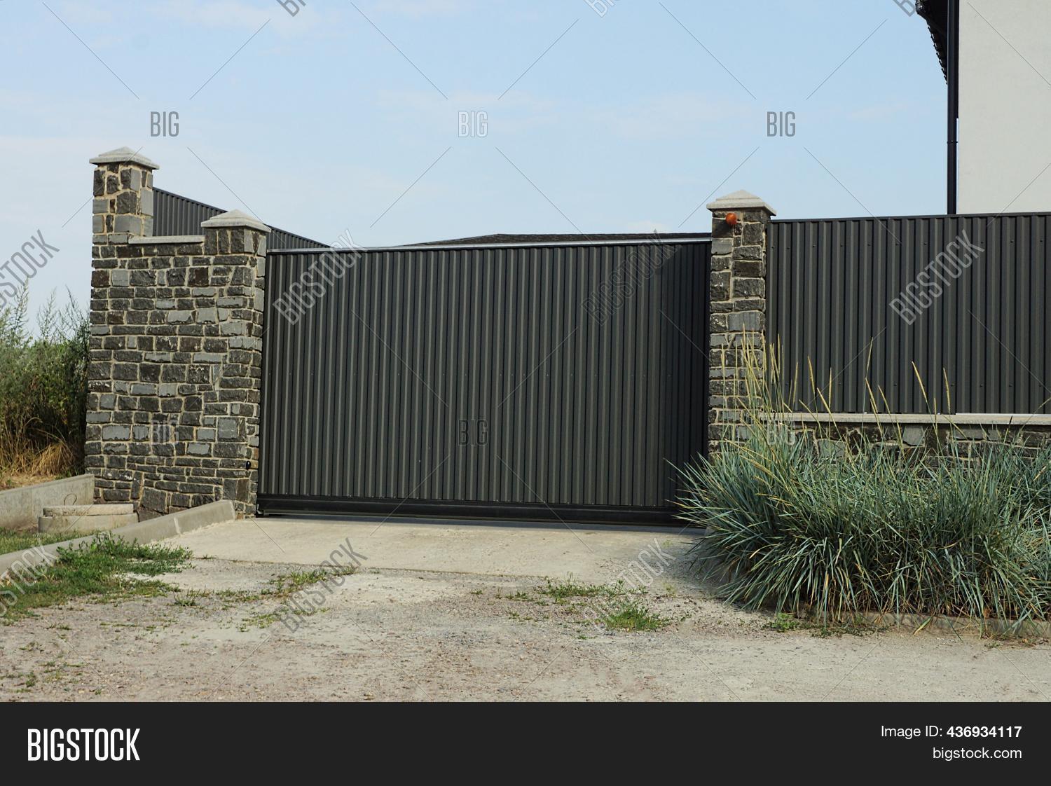 One Black Metal Gate Image & Photo (Free Trial) | Bigstock