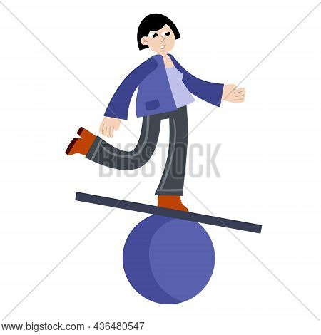Woman Balancing On Vector & Photo (Free Trial) | Bigstock