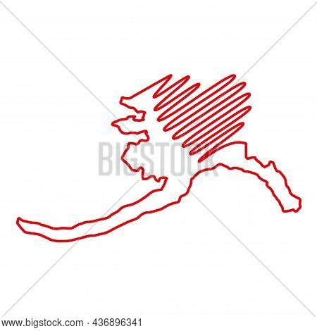 Alaska Us State Red Vector & Photo (Free Trial) | Bigstock