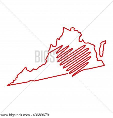 Virginia Us State Red Vector & Photo (Free Trial) | Bigstock