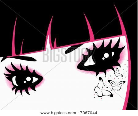Emo Eyes Bright Mak- Vector & Photo (Free Trial) | Bigstock