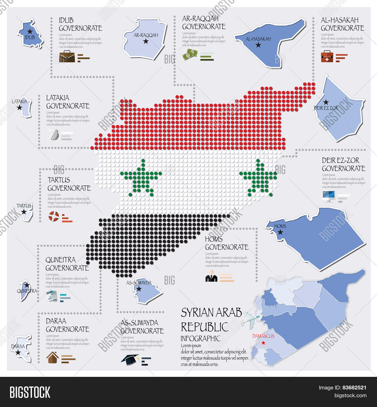 Dot Flag Map Syrian Vector & Photo (Free Trial) | Bigstock