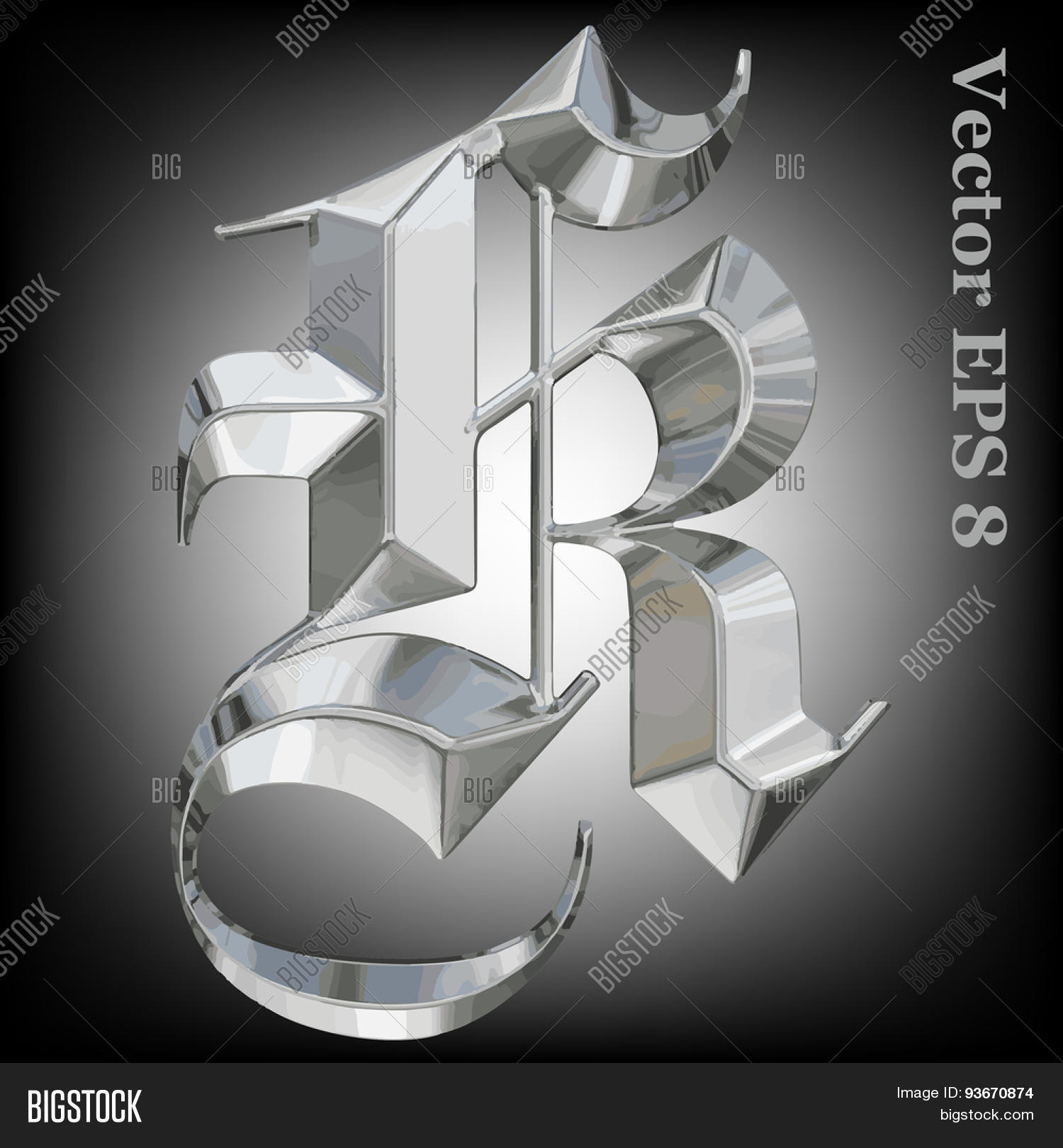 Vector Letter K Metal Vector & Photo (Free Trial) | Bigstock