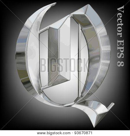 Vector Letter Q Metal Vector & Photo (Free Trial) | Bigstock