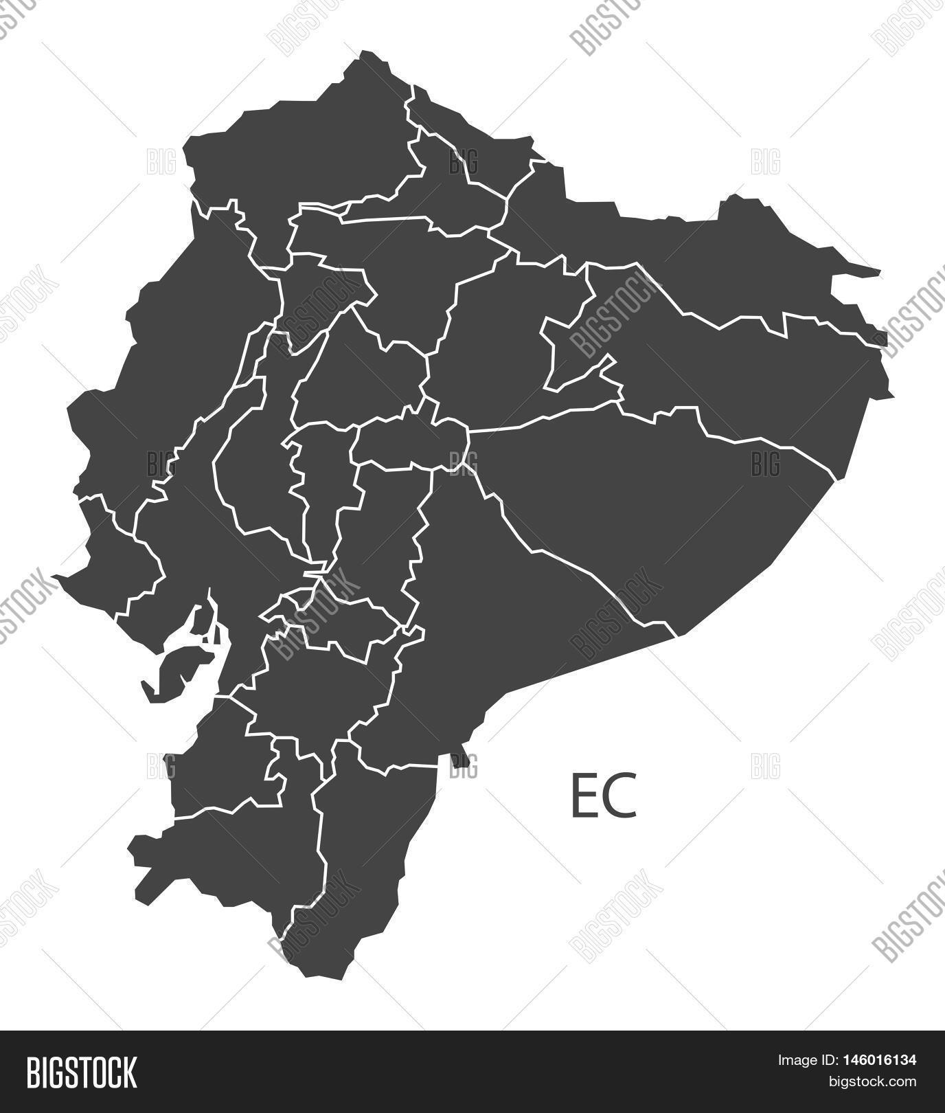 Ecuador Grey Map Vector & Photo (Free Trial) | Bigstock