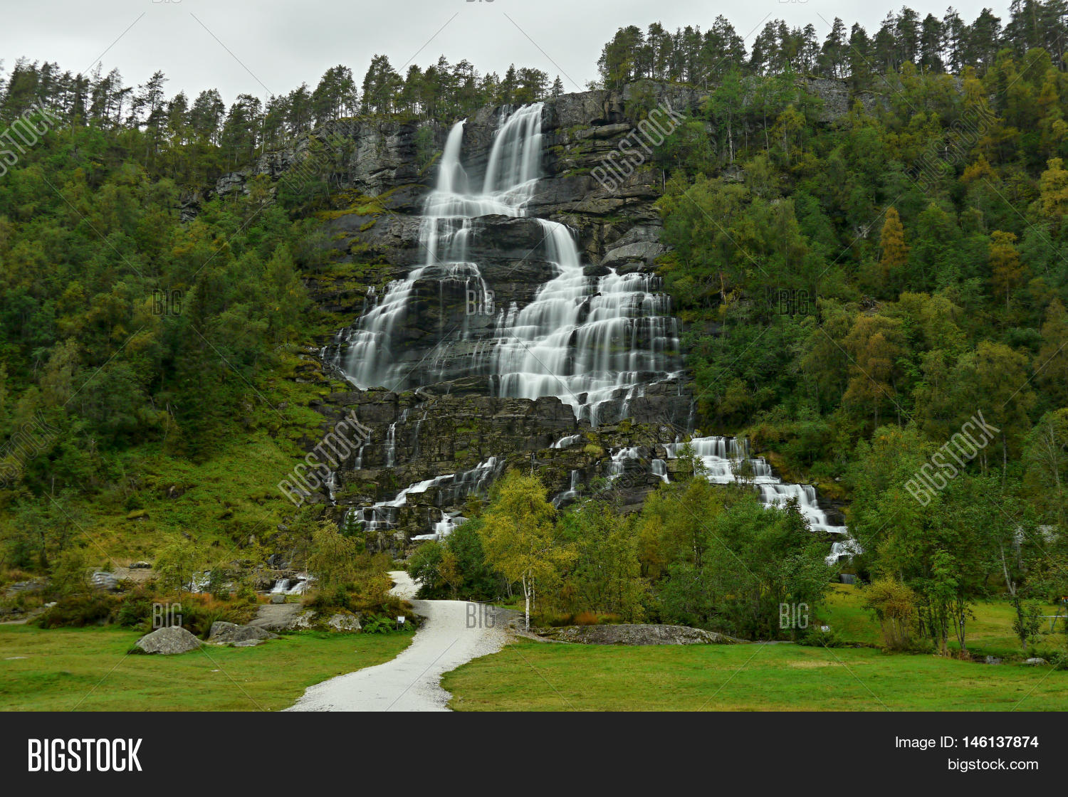 Waterfall Tvindefossen Image & Photo (Free Trial) | Bigstock