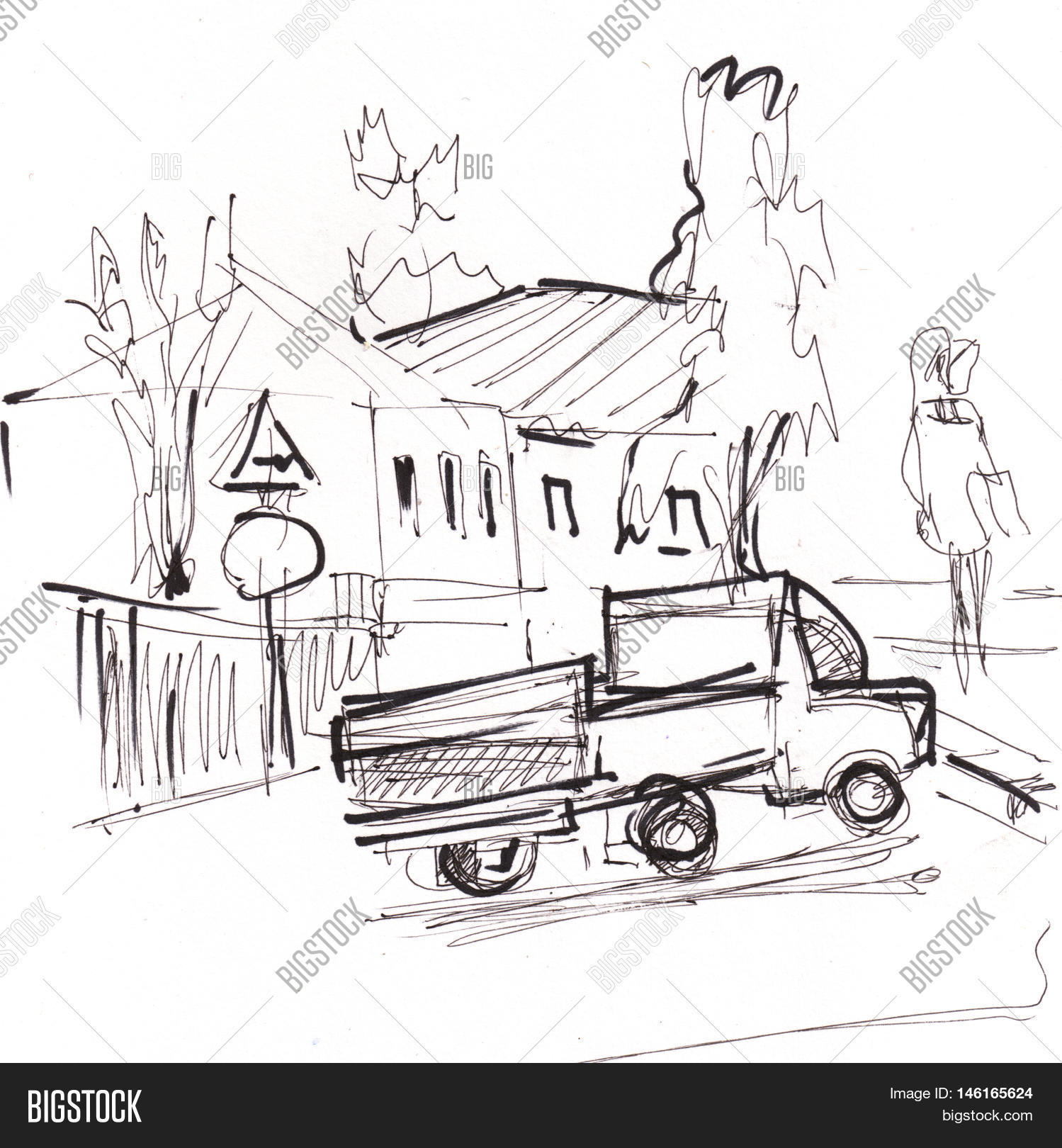 Instant Sketch Lorry Image & Photo (Free Trial) | Bigstock
