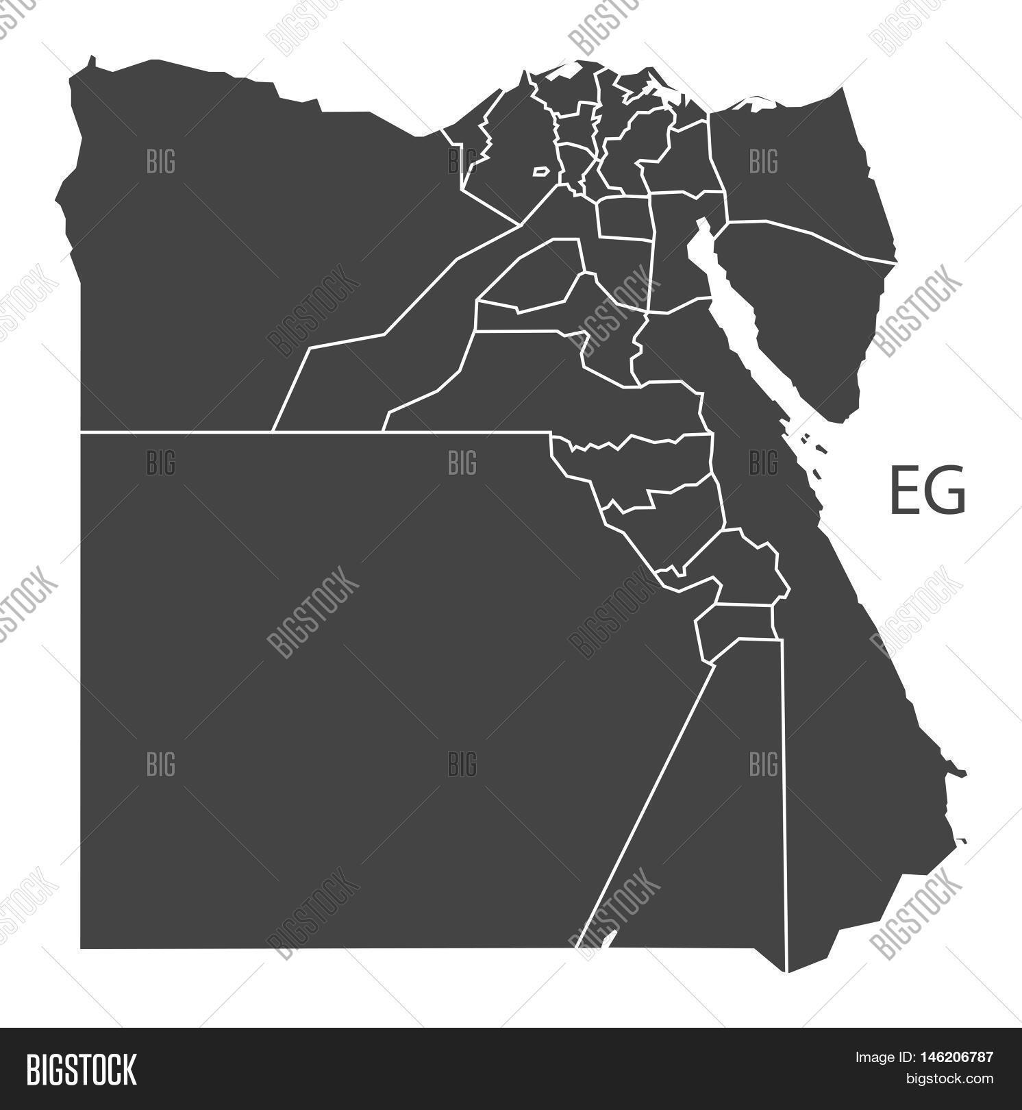 Egypt Grey Map Vector & Photo (Free Trial) | Bigstock